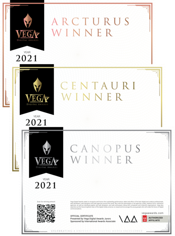 Vega Digital Awards | Vega Certificate